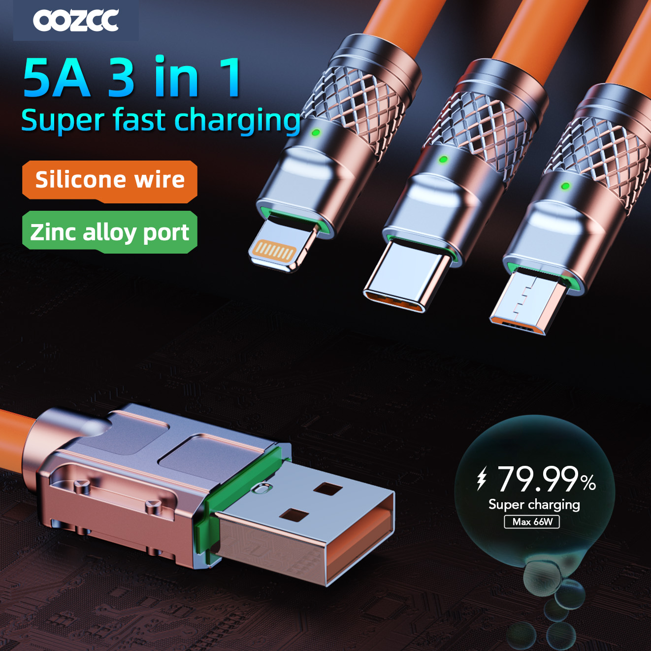 3-in-1 Multi Super Fast Charging Cable – OOZCC@ Official Flagship Store